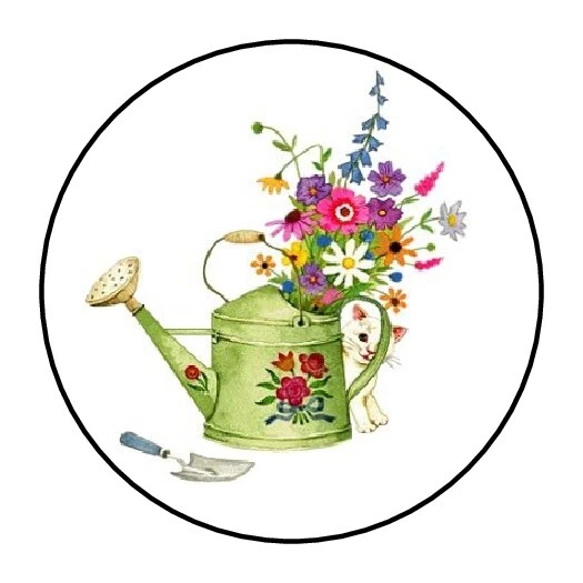 DOPASTICKER Pretty Flowers Stickers Watering Can Garden Phone Decal ...