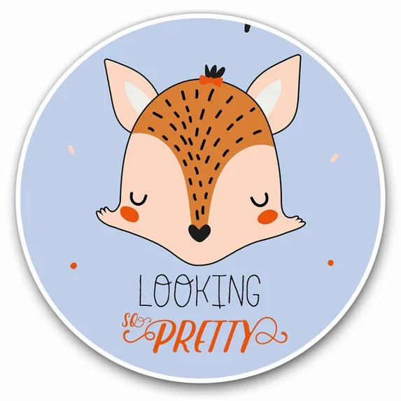 DOPASTICKER Pretty Fox Foxy Animal Kids Cool Gift Decorative Laptop ...