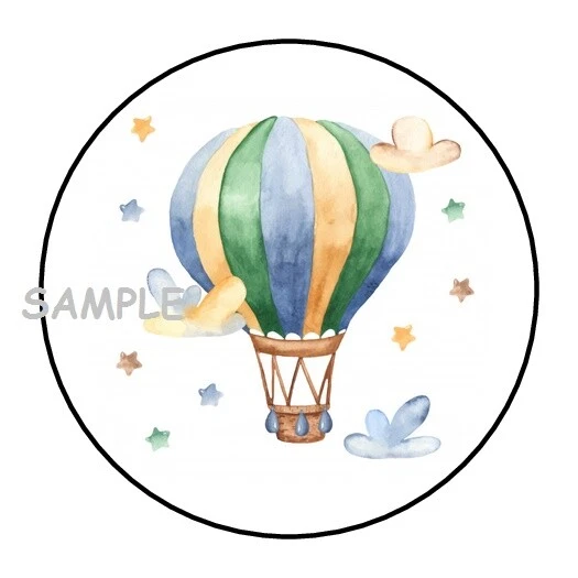 DOPASTICKER Pretty Hot Air Balloon Stickers Watercolor Party Favor ...