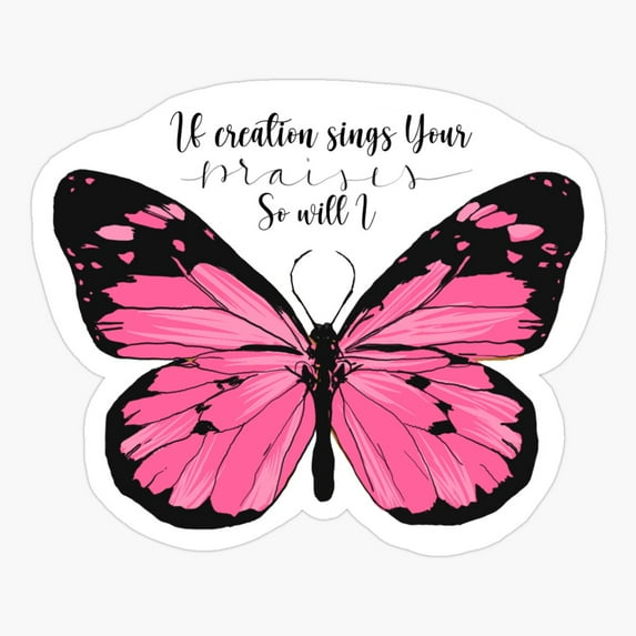 DOPASTICKER Pretty Pink Butterfly Sticker, Phone Sticker Car Sticker ...