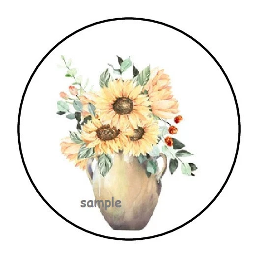 DOPASTICKER Pretty Sunflowers In Vase Stickers Phone Decal Water Bottle ...