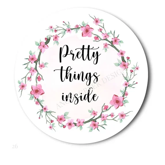 DOPASTICKER Pretty Things Inside Floral Wreath Scrapbook Stickers Phone ...