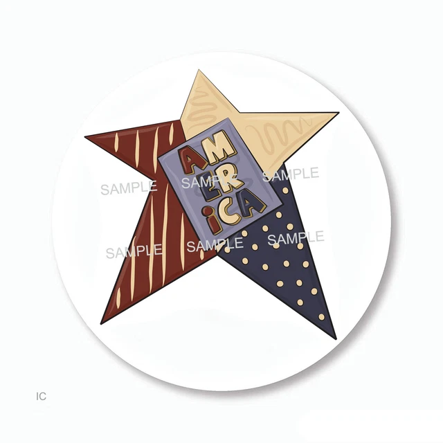 DOPASTICKER Prim Americana Usa Star Scrapbook Stickers Phone Decal ...