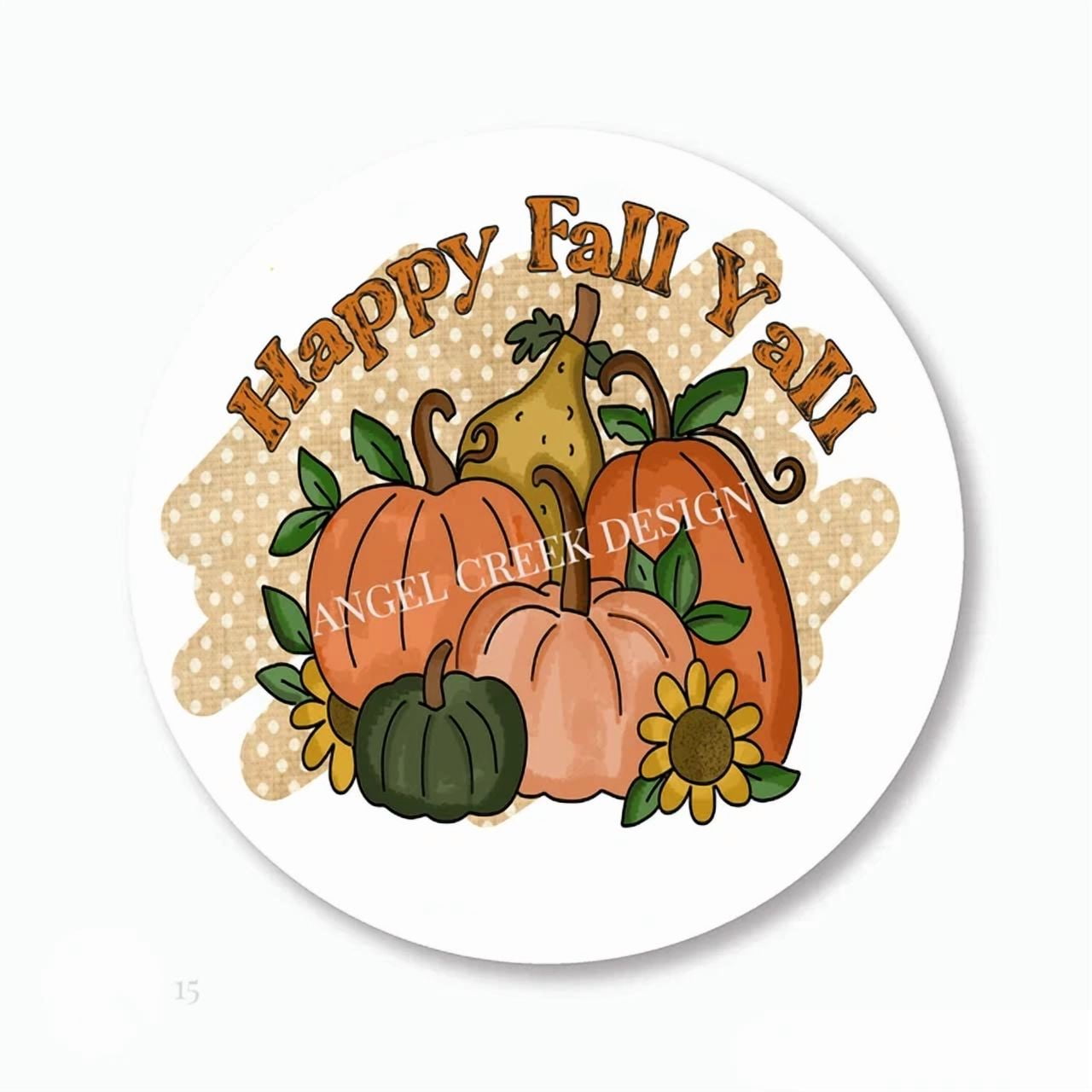 DOPASTICKER Prim Country Happy Fall Y'All Autumn Pumpkins Scrapbook ...