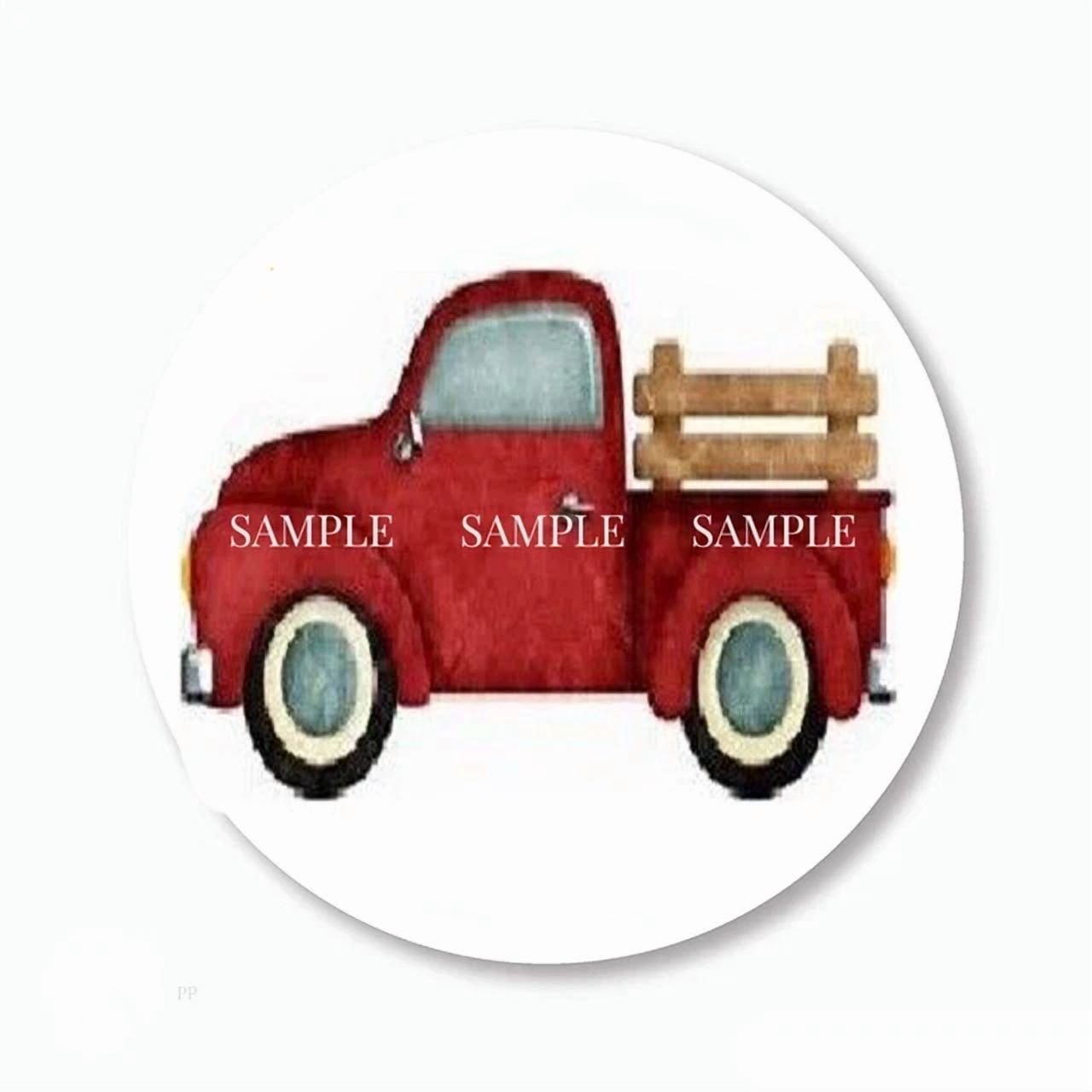 DOPASTICKER Prim Country Red Pickup Truck Scrapbook Stickers Phone ...