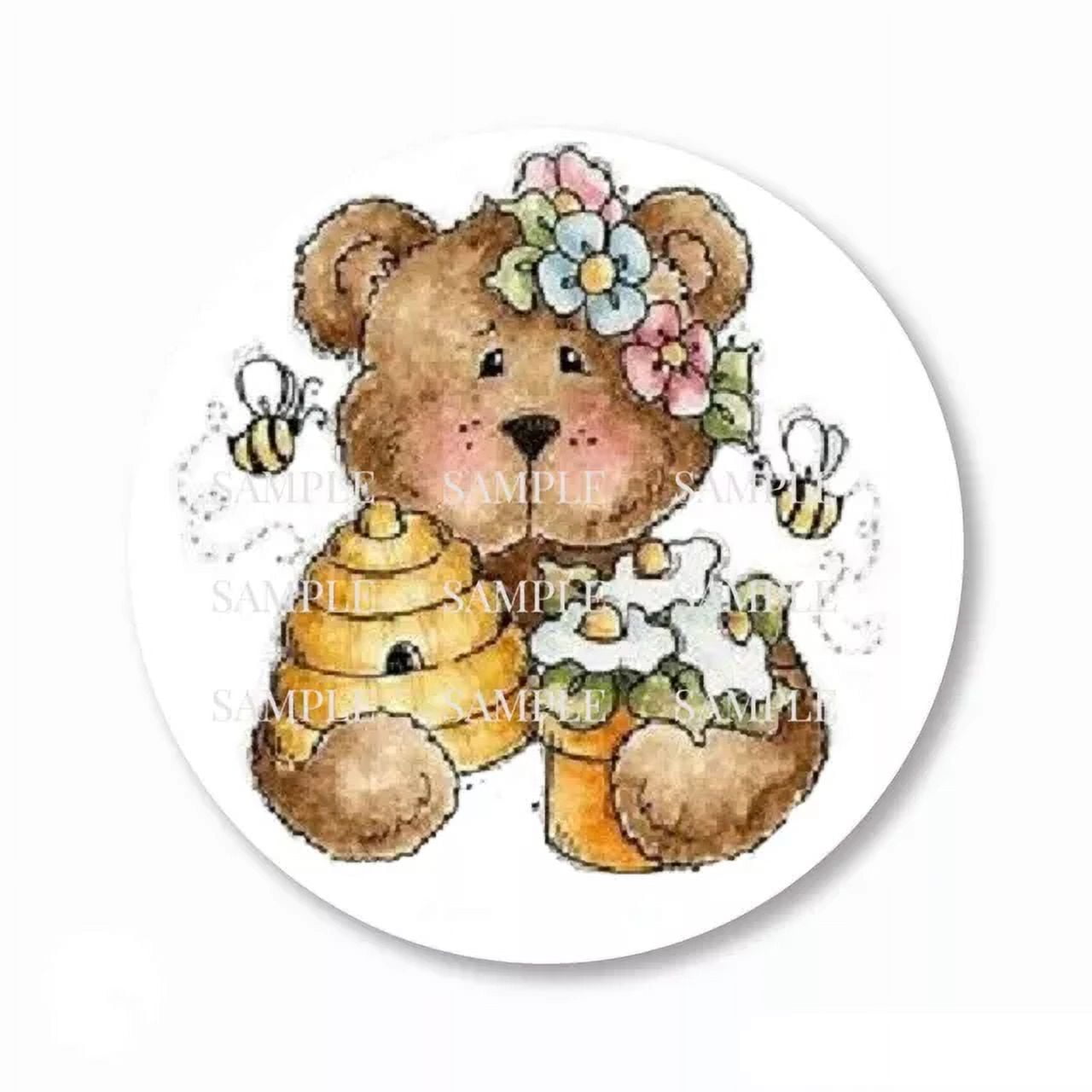 DOPASTICKER Prim Daisy Bee Bear Scrapbook Stickers Phone Decal Water ...