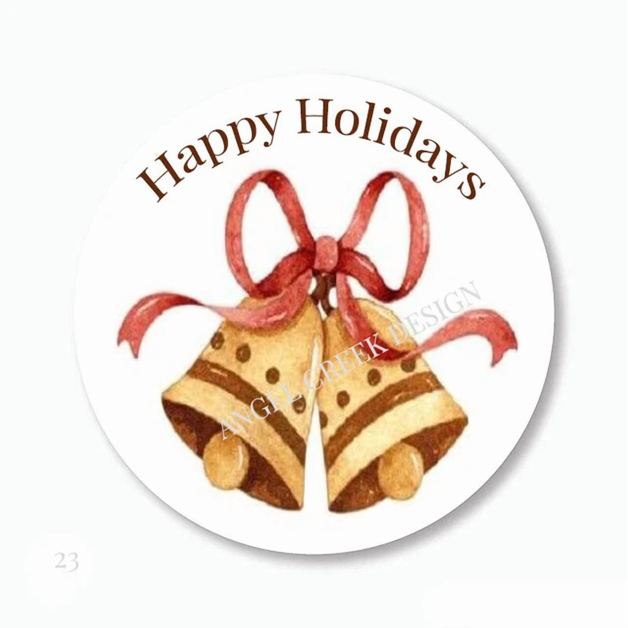 DOPASTICKER Prim Happy Holidays Bells Scrapbook Stickers Phone Decal ...