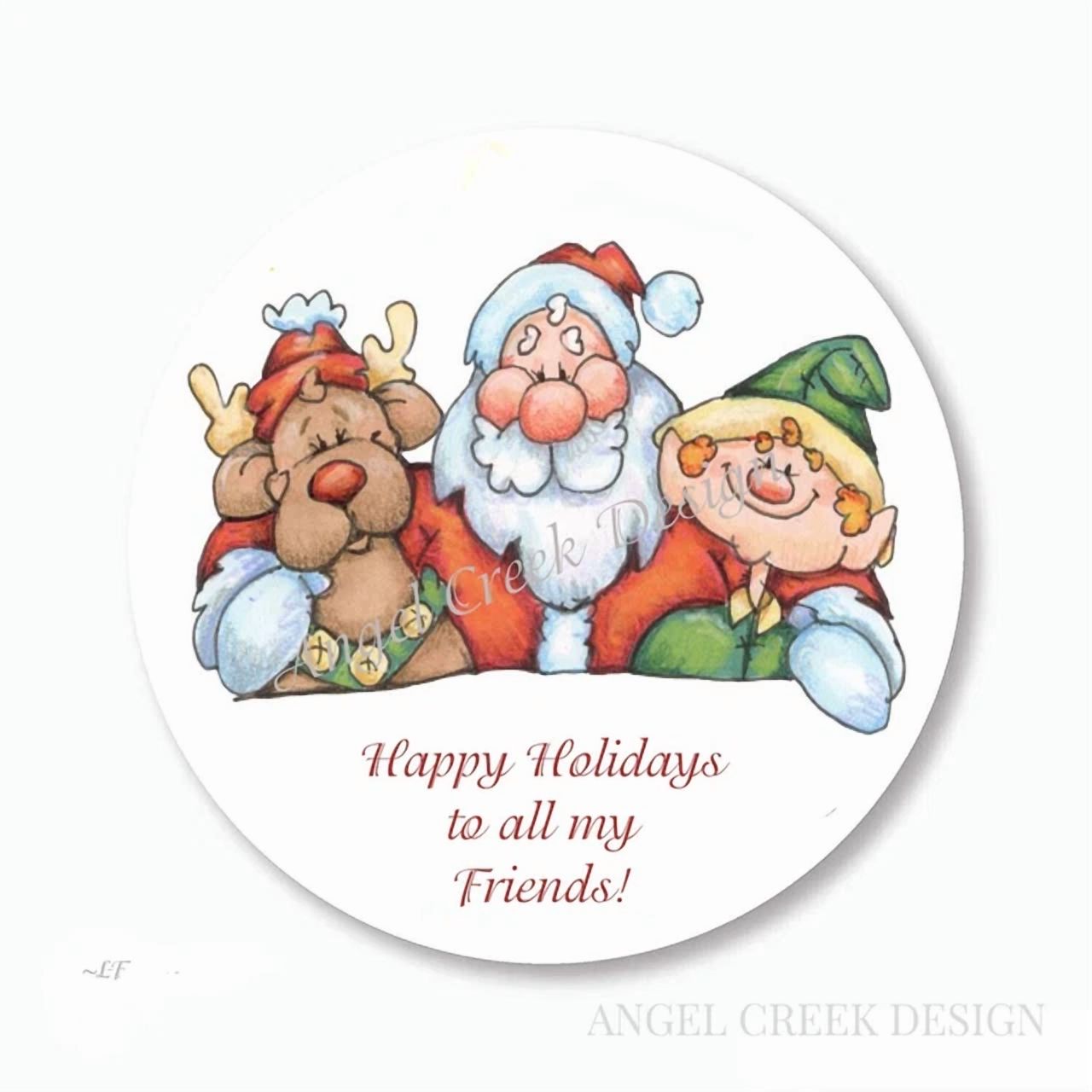 DOPASTICKER Prim Happy Holidays Friends Chri.Stm.As Scrapbook Stickers ...