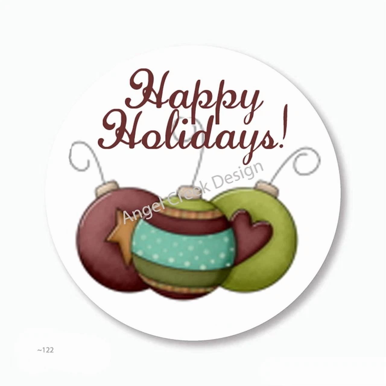 DOPASTICKER Prim Happy Holidays Ornament Chri.Stm.As Scrapbook Stickers ...