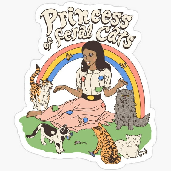 DOPASTICKER Princess Of Feral Cats 2 Perfect Gift Everyone Phone Decal ...