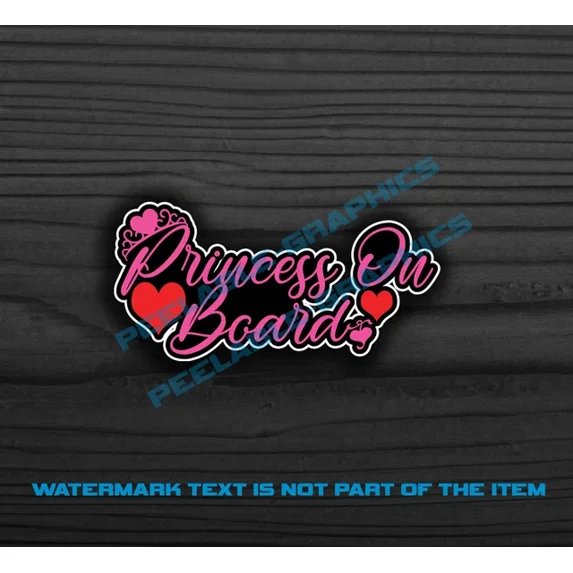 DOPASTICKER Princess On Board Sticker Jdm Car Little Pink Girl Lady ...