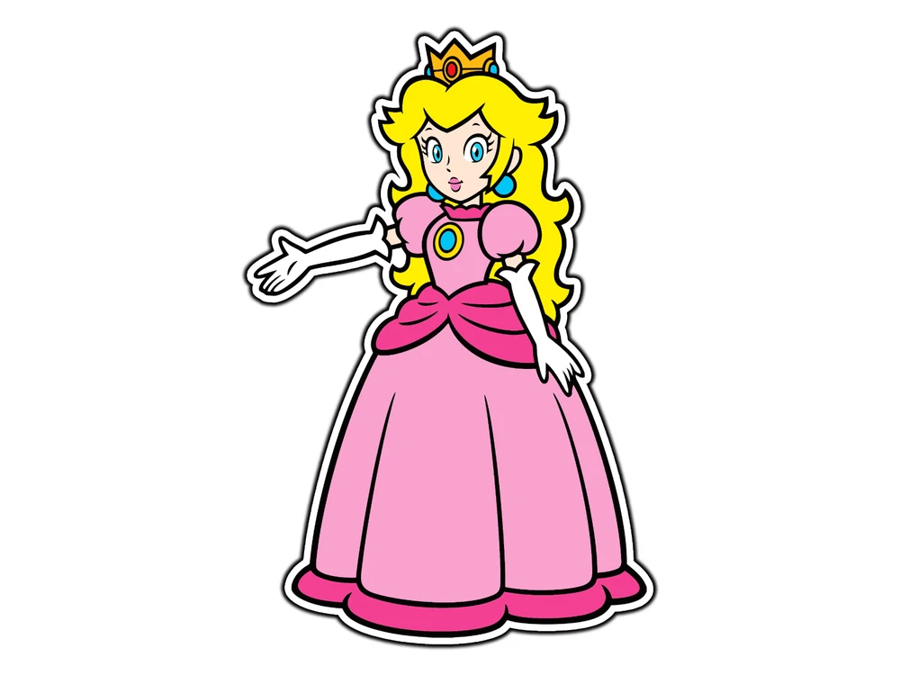 DOPASTICKER Princess Peach Hand 2D Sticker Decal Phone Decal Water ...