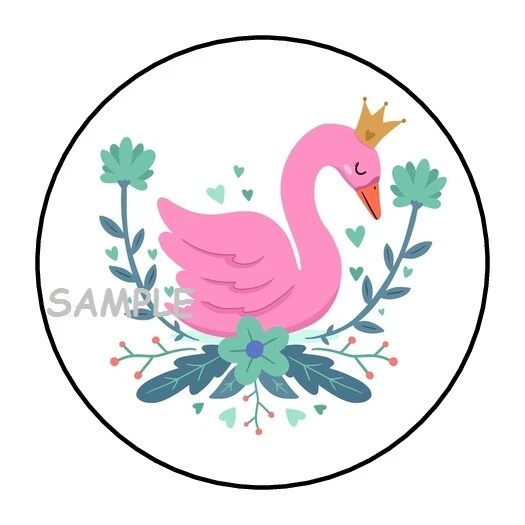 DOPASTICKER Princess Swan Stickers Pink Party Favors Phone Decal Water ...
