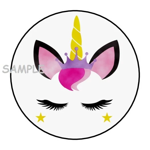 DOPASTICKER Princess Unicorn Face Stickers Purple Phone Decal Water ...