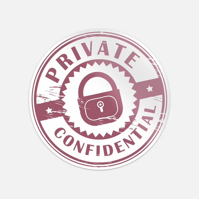 DOPASTICKER Private Confidential Lock Grunge Sign Sticker Decal Phone ...