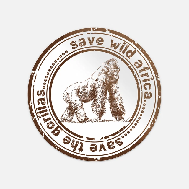DOPASTICKER Protect Wildlife Gorilla Nature Africa Animal Grunge ...