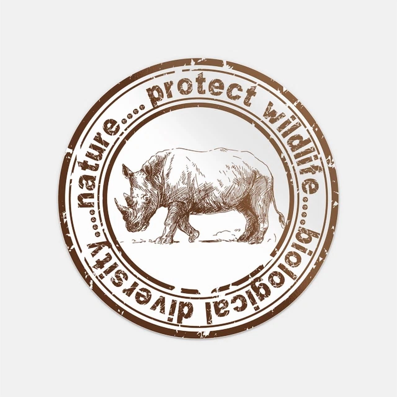 DOPASTICKER Protect Wildlife Rhino Rhinoceros Nature Africa Animal ...