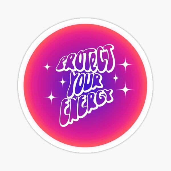 DOPASTICKER Protect Your Energy Pink Aura Sticker Gift You - Decorative ...