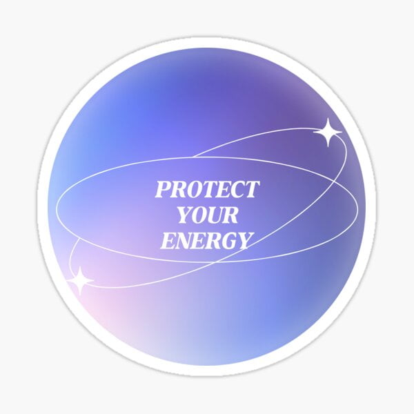 DOPASTICKER Protect Your Energy Purple Aura Sticker Gift You ...