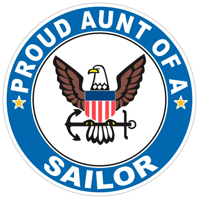 DOPASTICKER Proud Aunt Of A Sailor U.S. Navy Round Sticker Military ...