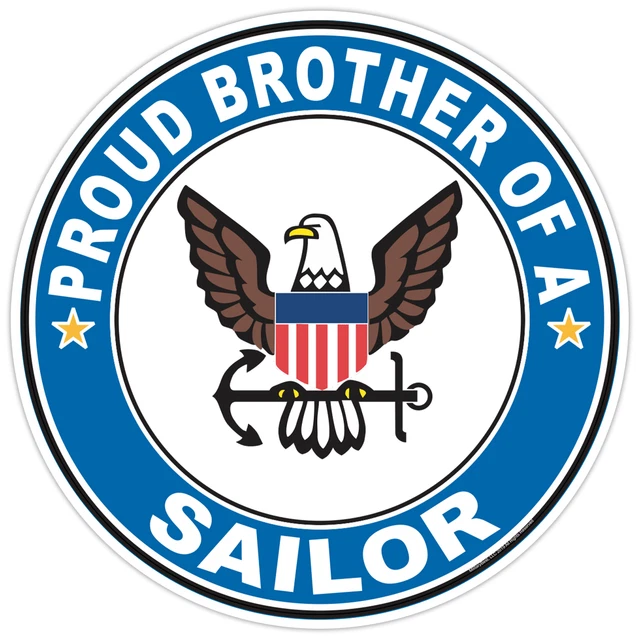 DOPASTICKER Proud Brother Of A Sailor U.S. Navy Round Sticker Military ...