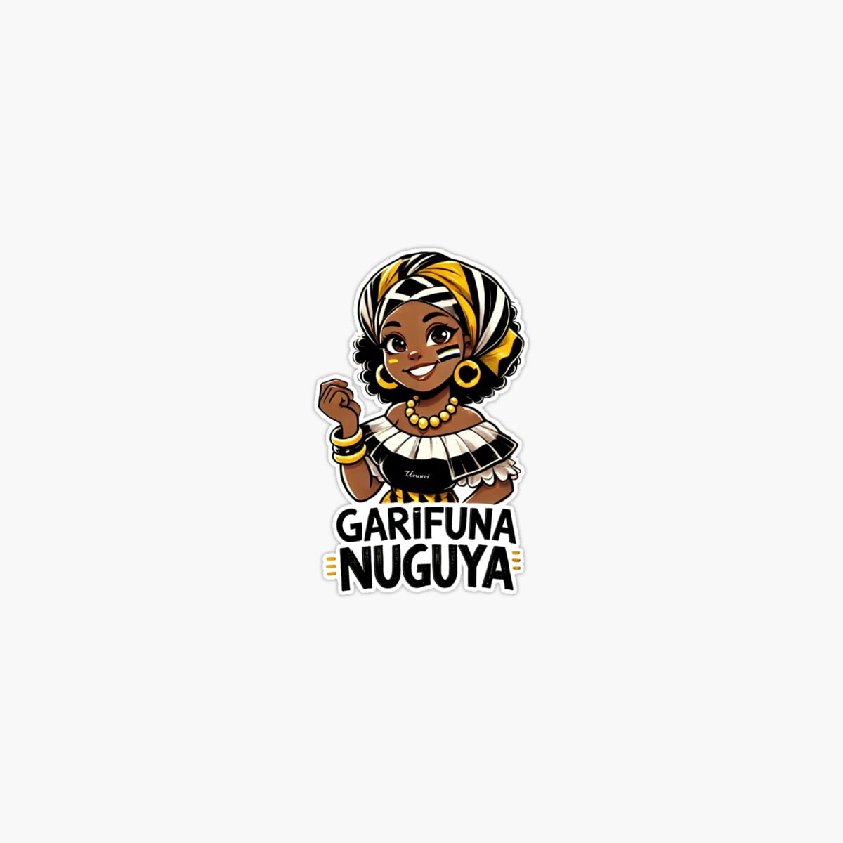 DOPASTICKER Proud Garifuna Woman, Garifuna Nuguya Sticker Phone Sticker ...