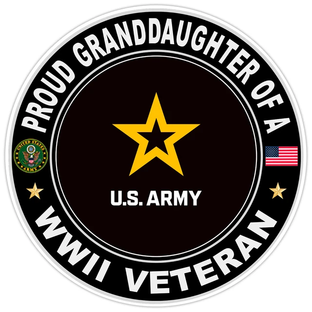 DOPASTICKER Proud Granddaughter Of A Wwii Veteran Sticker Military ...