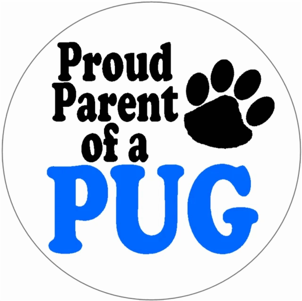 DOPASTICKER Proud Parent Of A Pug, Dog Breed Sticker Phone Decal Water ...