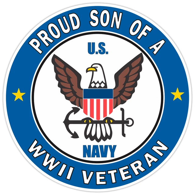DOPASTICKER Proud Son Of A U.S. Navy World War Ii Veteran Sticker ...