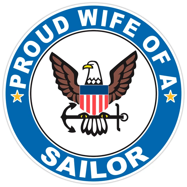 DOPASTICKER Proud Wife Of A Sailor U.S. Navy Round Sticker Military ...