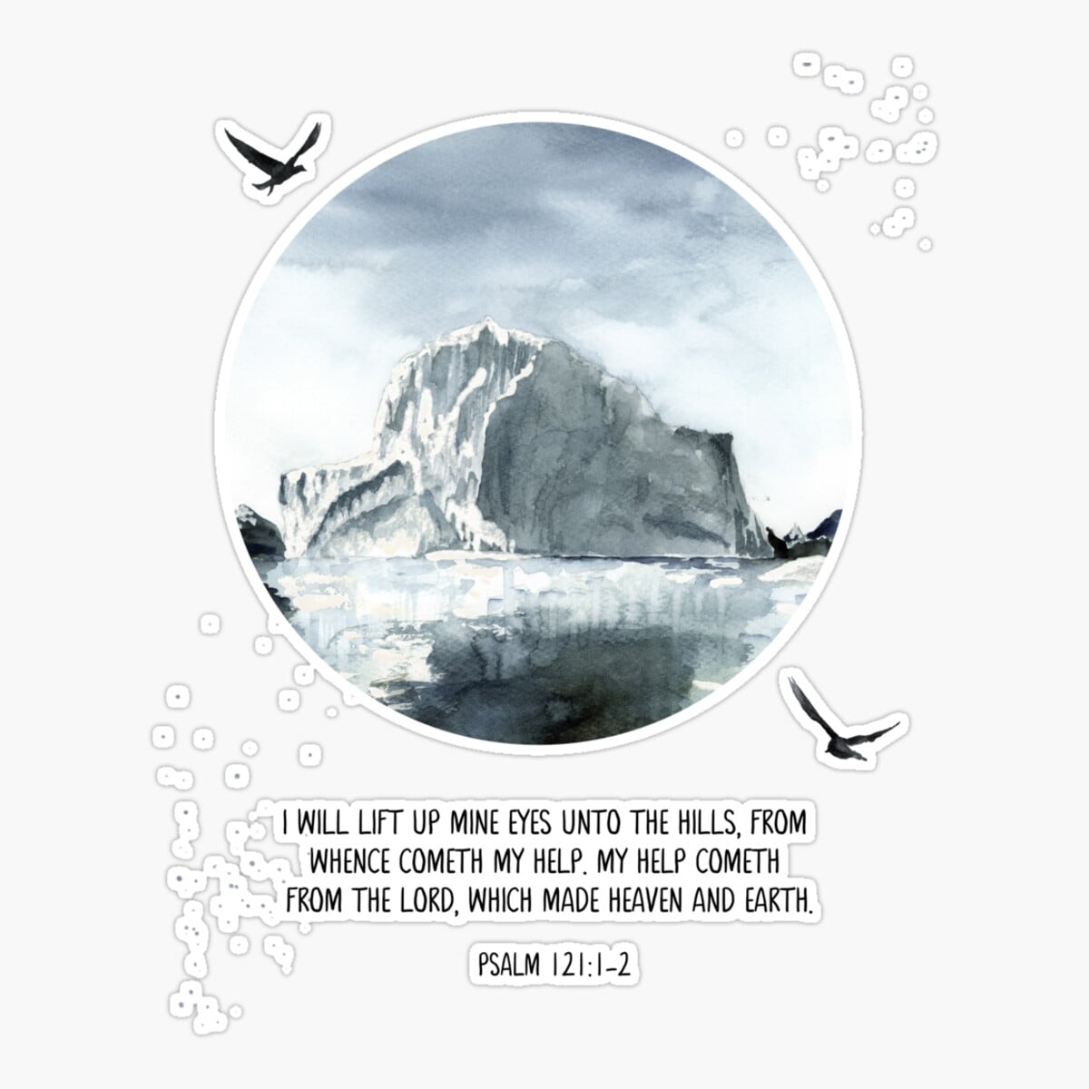 DOPASTICKER Psalm 1211-2, I Will Lift Up Mine Eyes Unto The Hills, From ...