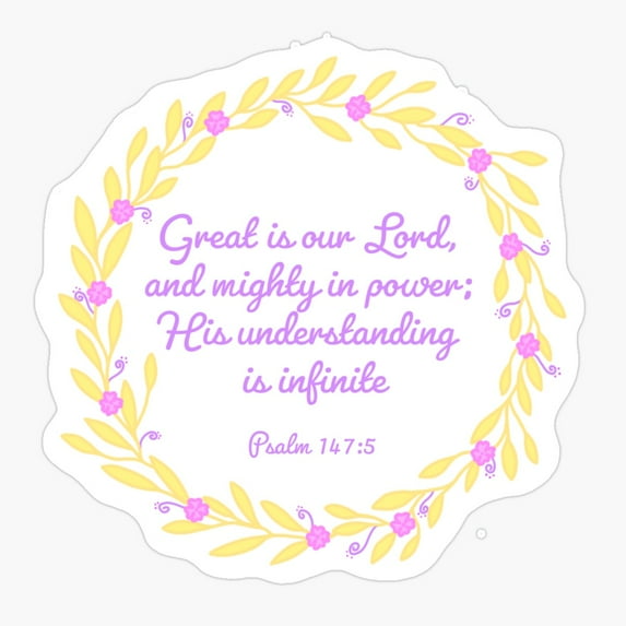 DOPASTICKER Psalm 147 5 - Yellow Pastel Sticker, Phone Sticker Car ...
