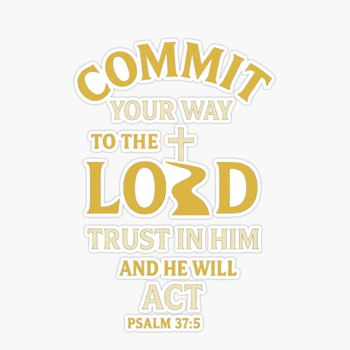 DOPASTICKER Psalm 375 Commit Your Way To The Lord Bible Verse Sticker ...