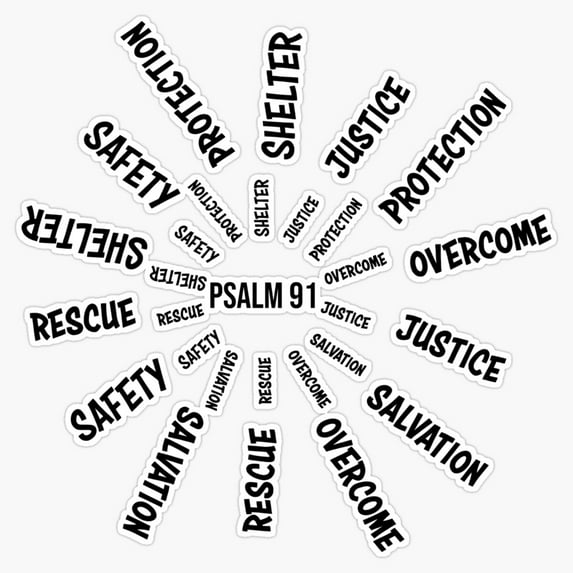 DOPASTICKER Psalm 91, Bible Verse, Christian Sticker, Phone Sticker Car ...