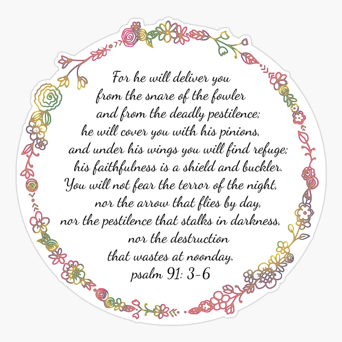 DOPASTICKER Psalm 913-6 Sticker, Phone Sticker Water Bottle Sticker Car ...