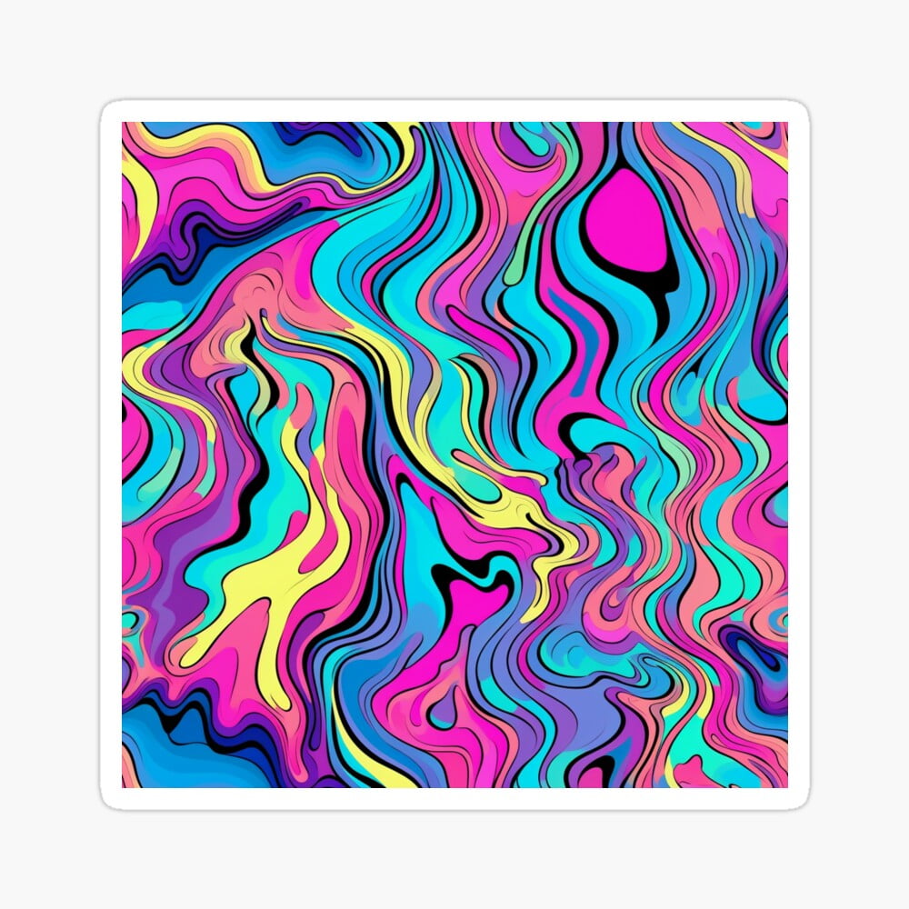 DOPASTICKER Psychedelic Delirium Sticker Decorative Laptop, Phone ...