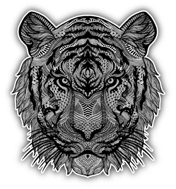 DOPASTICKER Psychedelic Tiger Head Sticker Decal Phone Decal Water ...