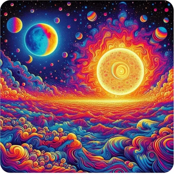 DOPASTICKER Psychedelic Trippy Sky Sticker Decal Phone Decal Water ...
