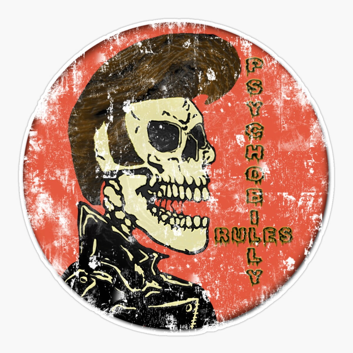 DOPASTICKER Psychobilly Rules Sticker, Phone Sticker Car Stickers ...