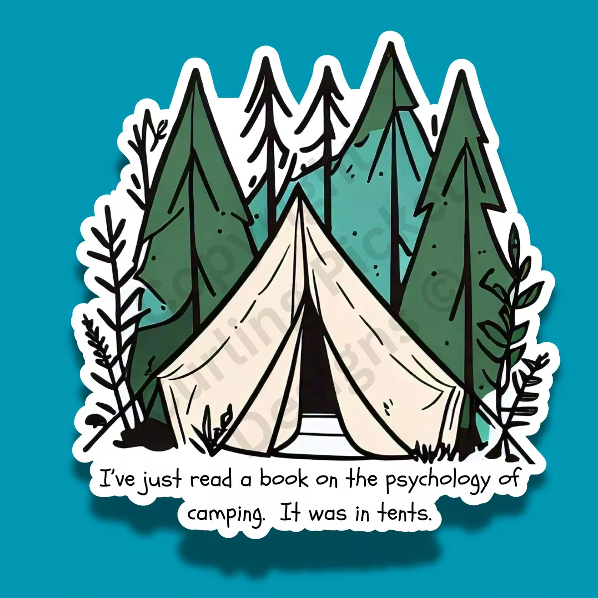 DOPASTICKER Psychology Of Camping Tent Sticker Waterproof Sticker For ...