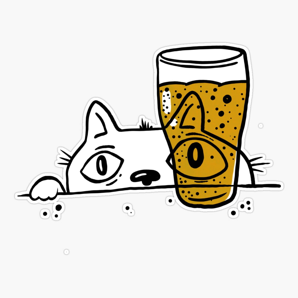 DOPASTICKER Pub Life Cat Sticker, Phone Sticker Water Bottle Sticker ...