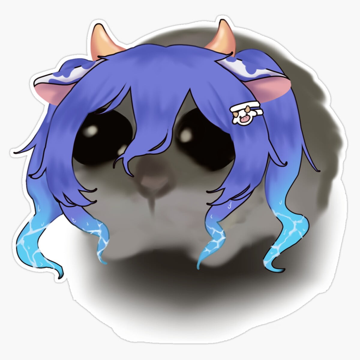 DOPASTICKER Puddlecow Sad Hamster Sticker, Phone Sticker Car Sticker ...