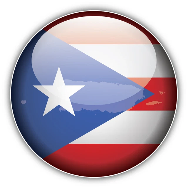 DOPASTICKER Puerto Rico Glossy Flag Map Sticker Decal Phone Decal Water ...