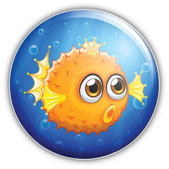 DOPASTICKER Puffer Fish Sticker Decal Phone Decal Water Bottle Stickers ...