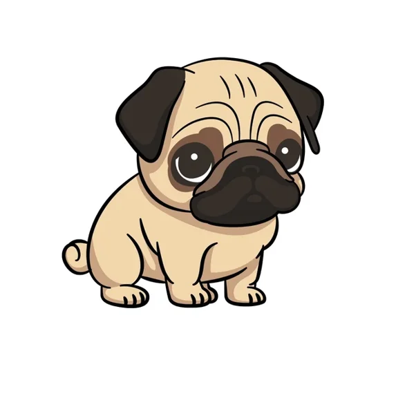 DOPASTICKER Pug Dogs Car Sticker Phone Sticker, Latop Sticker, Lover ...