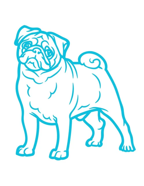 DOPASTICKER Pug Dogs Car Sticker Phone Sticker, Latop Sticker, Lover ...