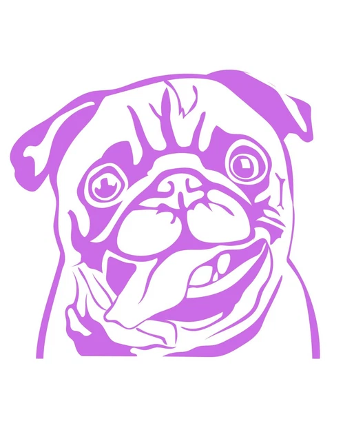 DOPASTICKER Pug Dogs Car Sticker Phone Sticker, Latop Sticker, Lover ...