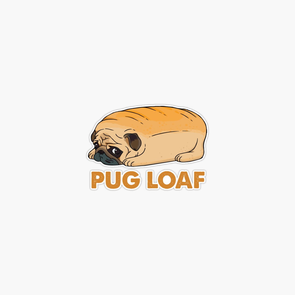 DOPASTICKER Pug Loaf, Pug Toast, Dog, Pug Dog Sticker, Phone Sticker ...
