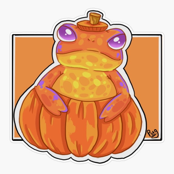 DOPASTICKER Pumpkin Froggie Sticker, Phone Sticker Water Bottle Sticker ...