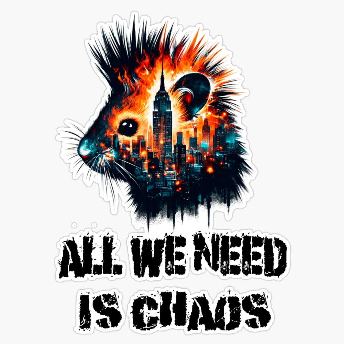 DOPASTICKER Punk Hamster, Chaos Hamster, The System, Riot Hamster ...